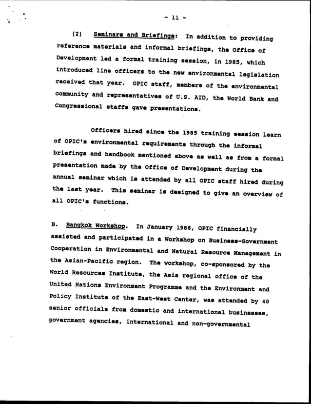 OPIC Released Documents 1-10 | PDF