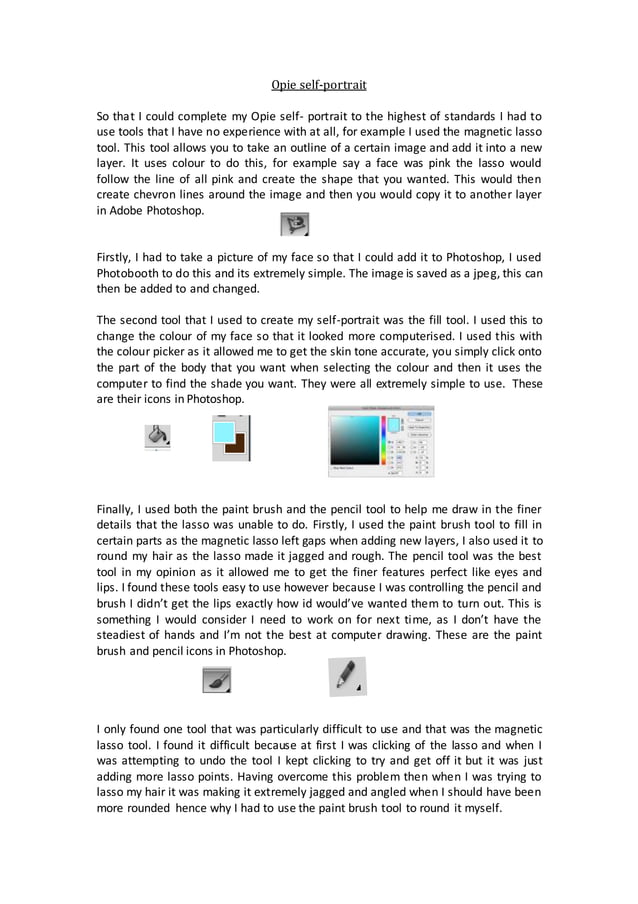 Opie self-portrait evaluation | PDF