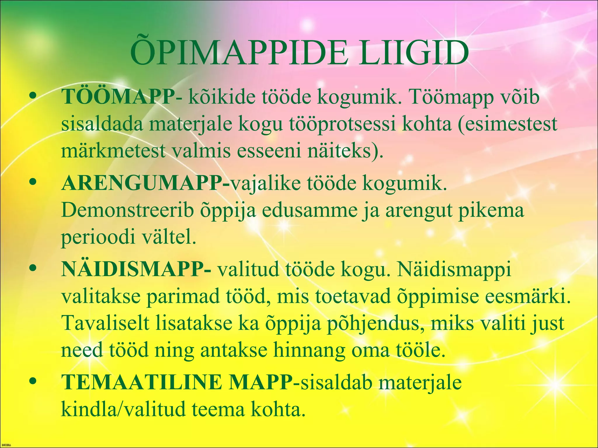 O pimapp kui kujundava hindamise yks vahend | PPT