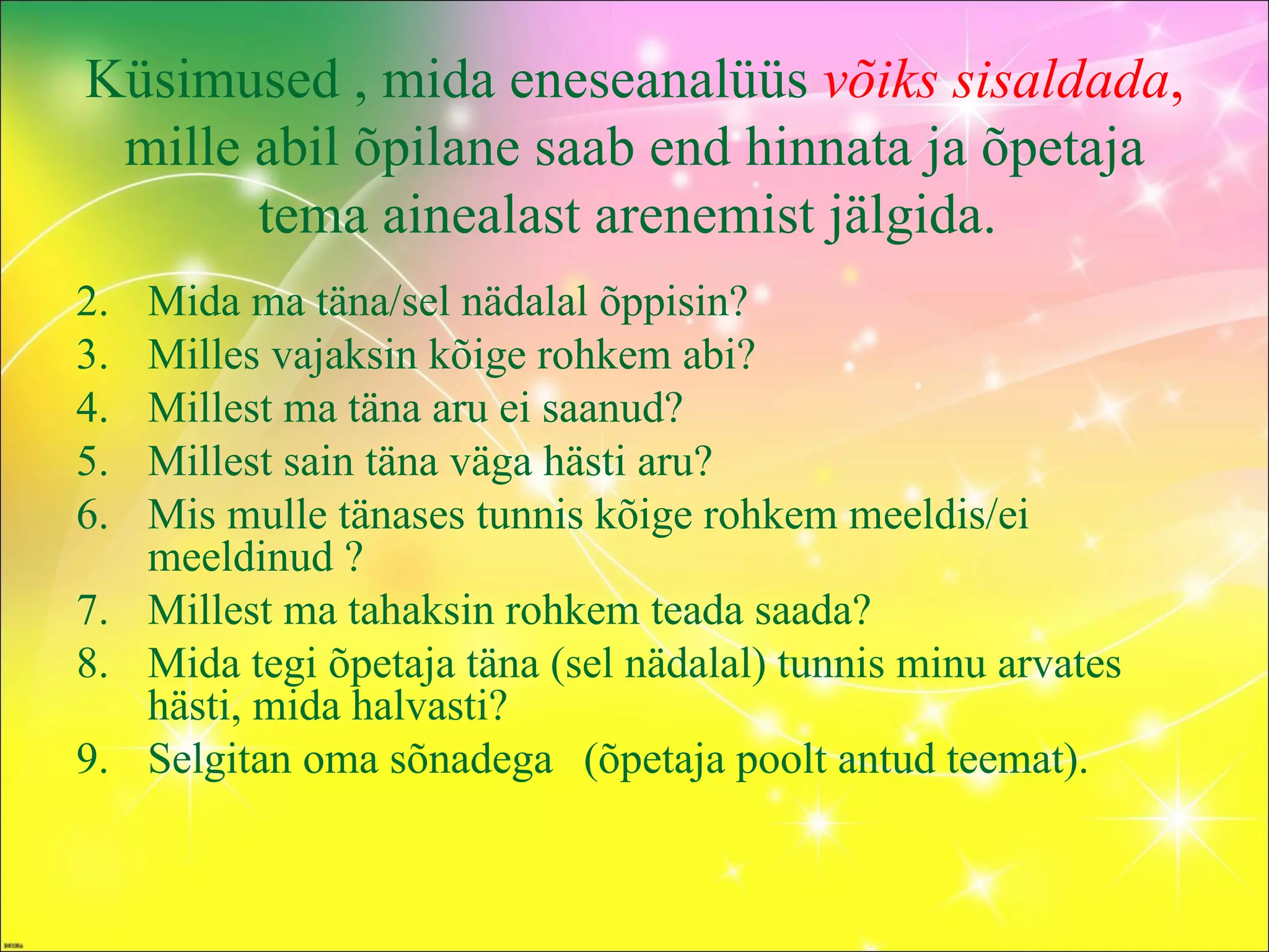 O pimapp kui kujundava hindamise yks vahend | PPT