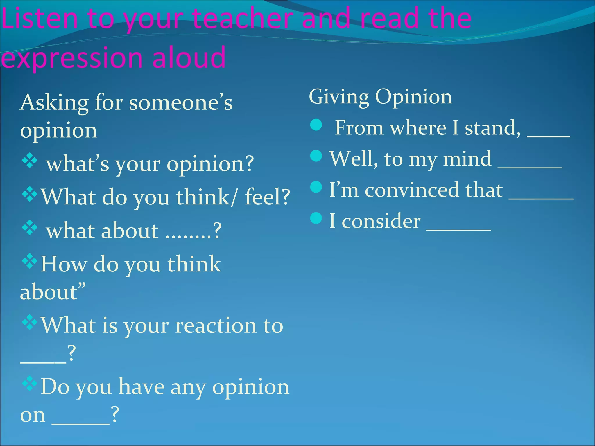 Giving Opinion | PPT