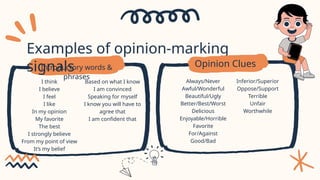 Opinion-marking signaL ENGLISH 8 QUARTER 2 | PPTX