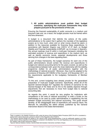 Opinion on Changes in budget cycle procedures (22/07/2014) | PDF