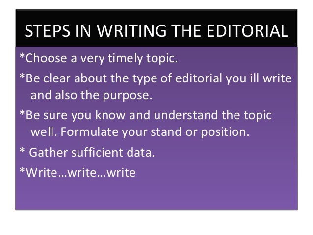 Opinion and editorial writing