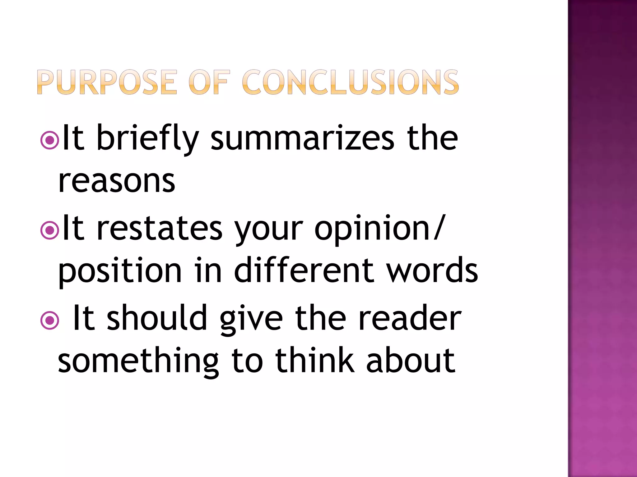 Opinion conclusion | PPTX