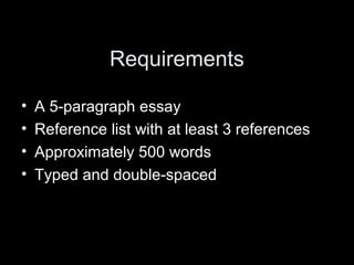 Opinion essay assignment | PPT