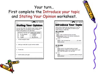 Opinion Essay Lessons | PPT