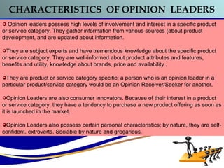 Opinion leaders & wom communication | PPT