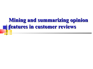Opinion mining | PPT