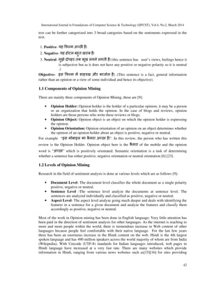 Opinion mining in hindi language a survey | PDF | Internet | Computing