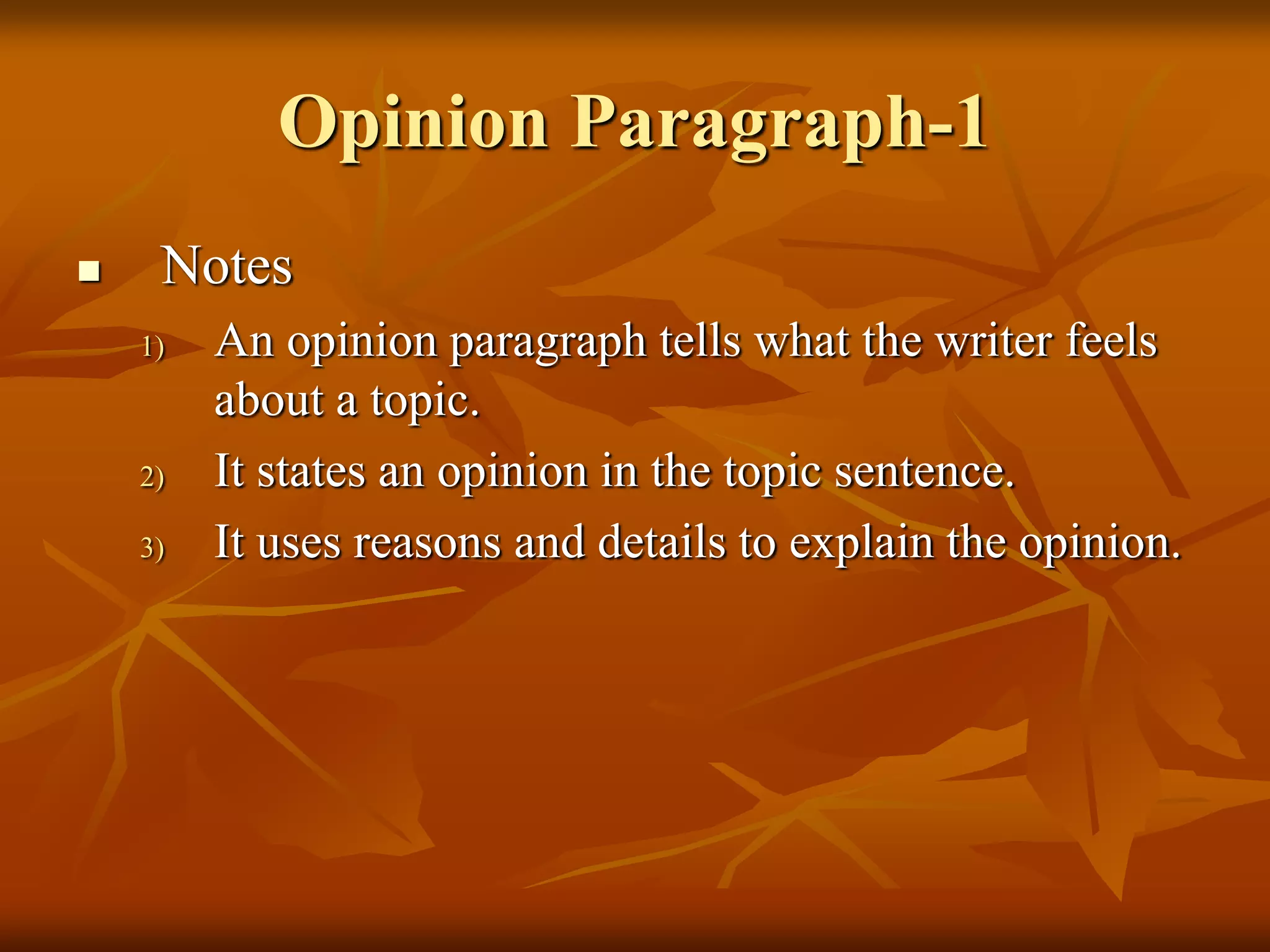 Opinion Paragraph.ppt
