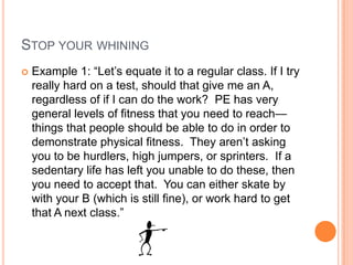 Opinions about grading in pe | PPTX