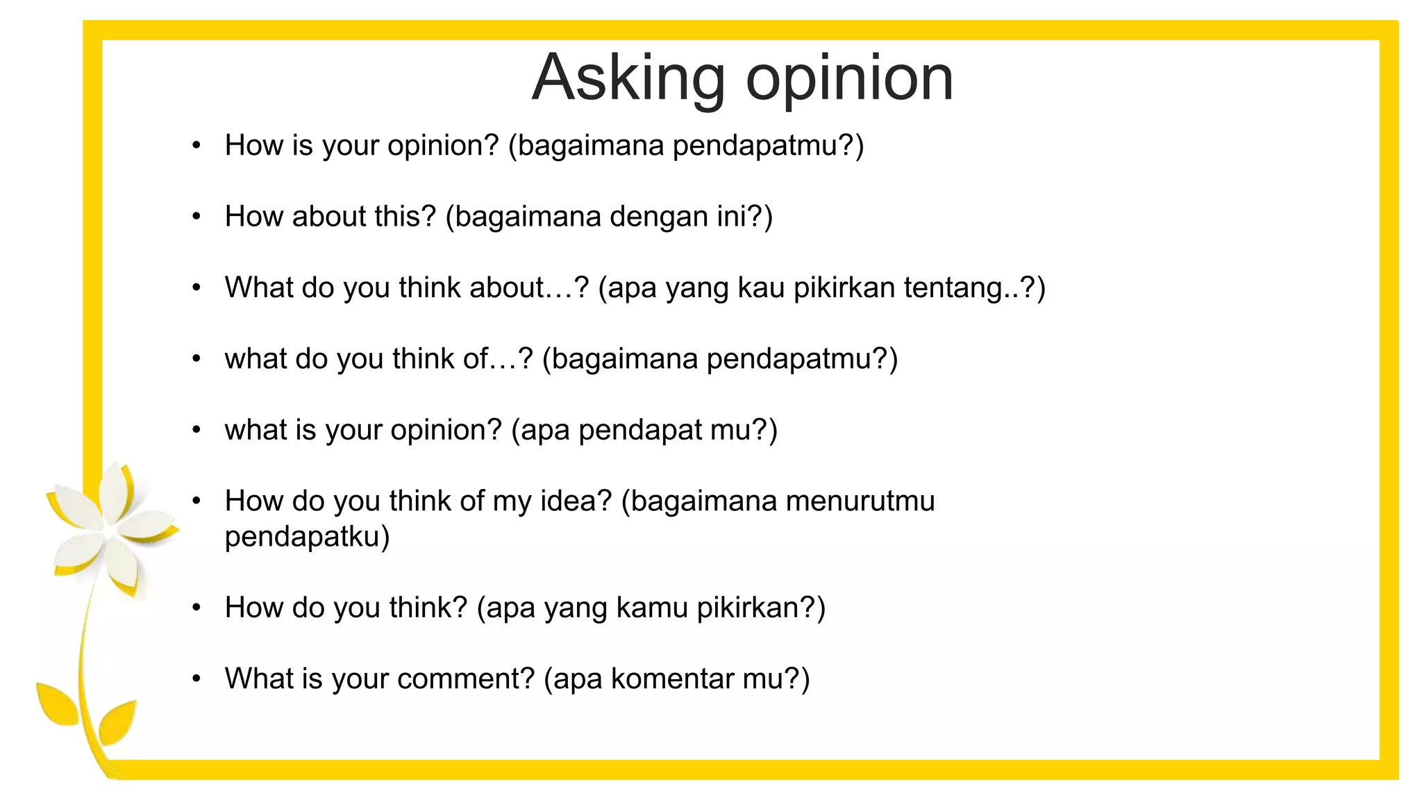 Opinions and Thought | PPTX