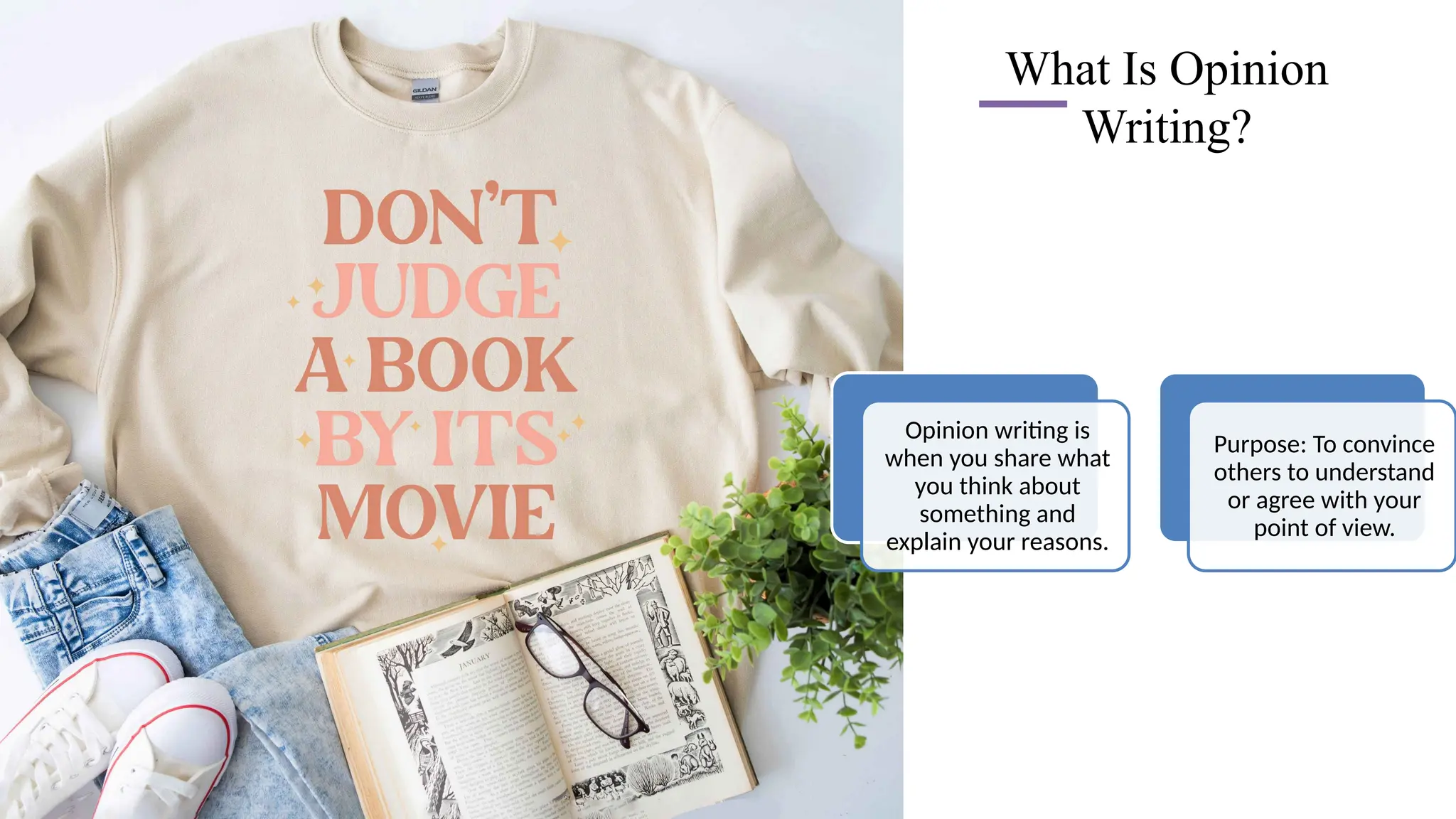 Opinion Writing Lesson 1 introduction to | PPTX