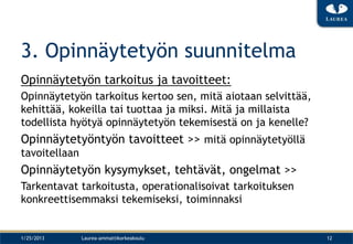 Opinnäytetyön prosessi 24.1.2013 | PPTX