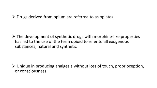 OPIODS AND ITS CLASSIFICATION WITH IMP POINTS | PPTX | Brain and ...