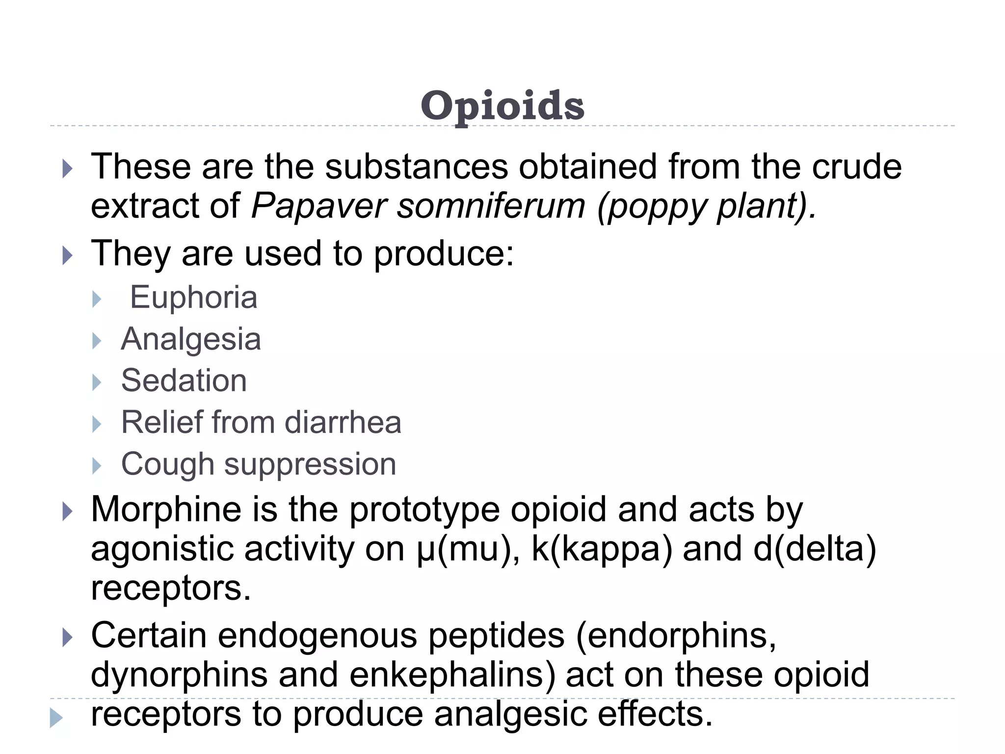 Opioid analgesics and antagonists | PPTX