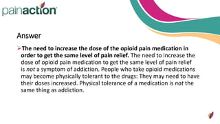 Opioid medication and addiction | PDF