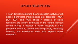 What are the types of Opioid receptors ? | PPT