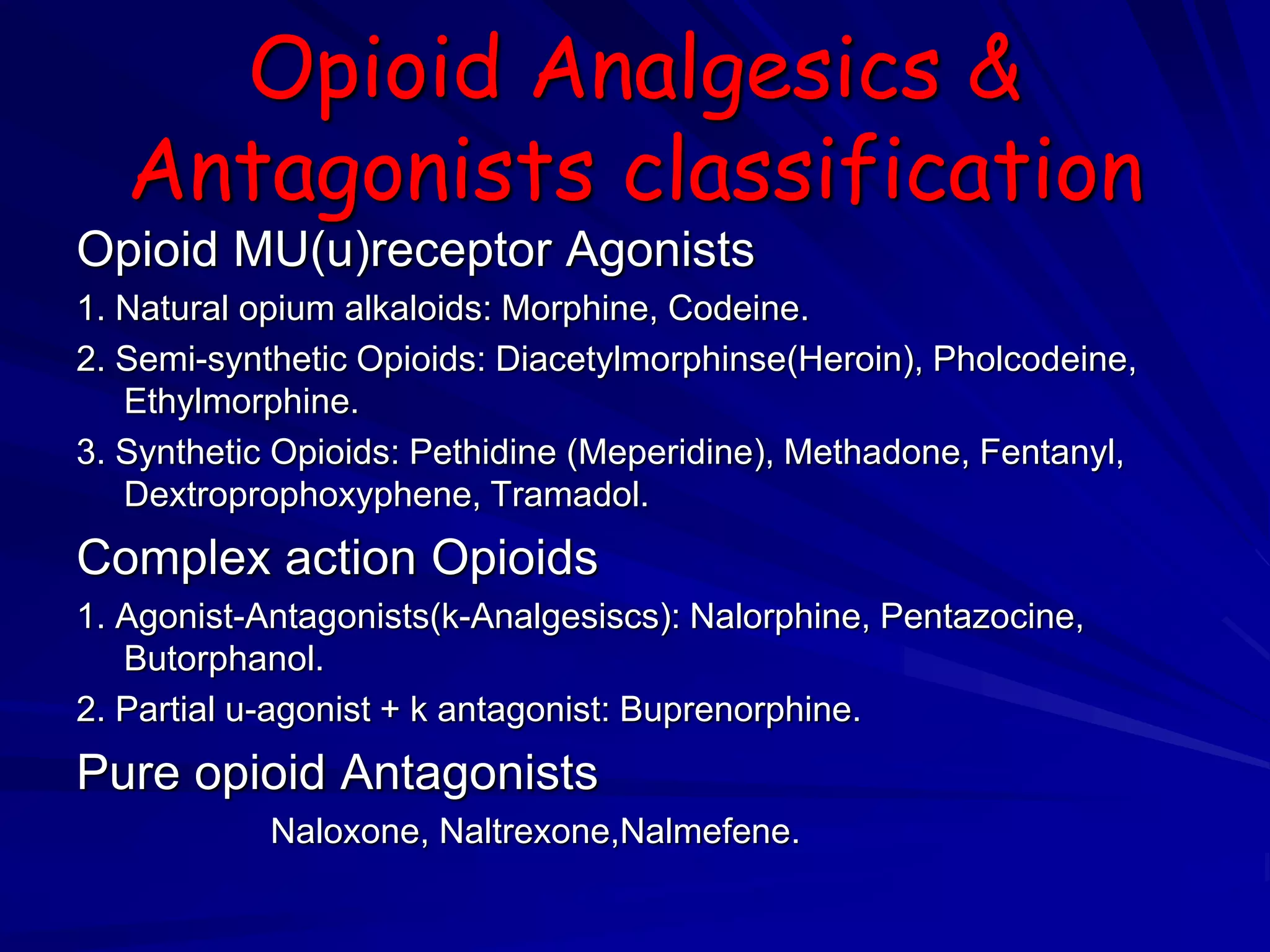 Opioid receptors & opioid analgesics | PPTX