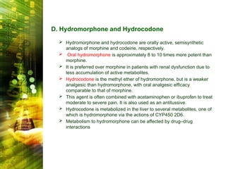 Opioids and Non Opioids presentation medication | PPTX