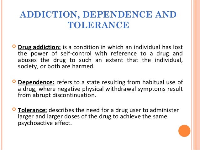 Opioids dependence and management