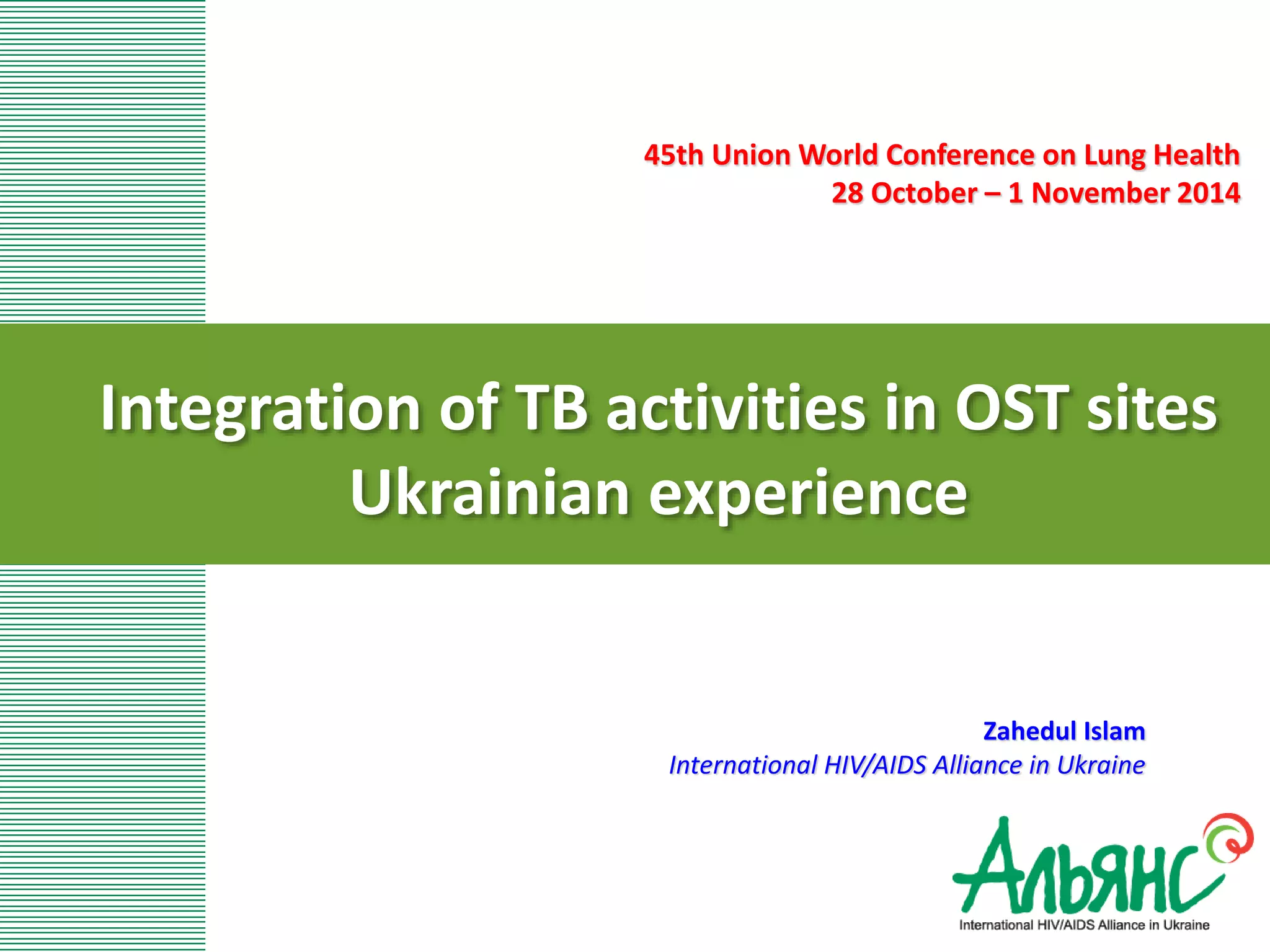 Opioid Substitution Therapy (OST) and TB/MDR integration | PDF