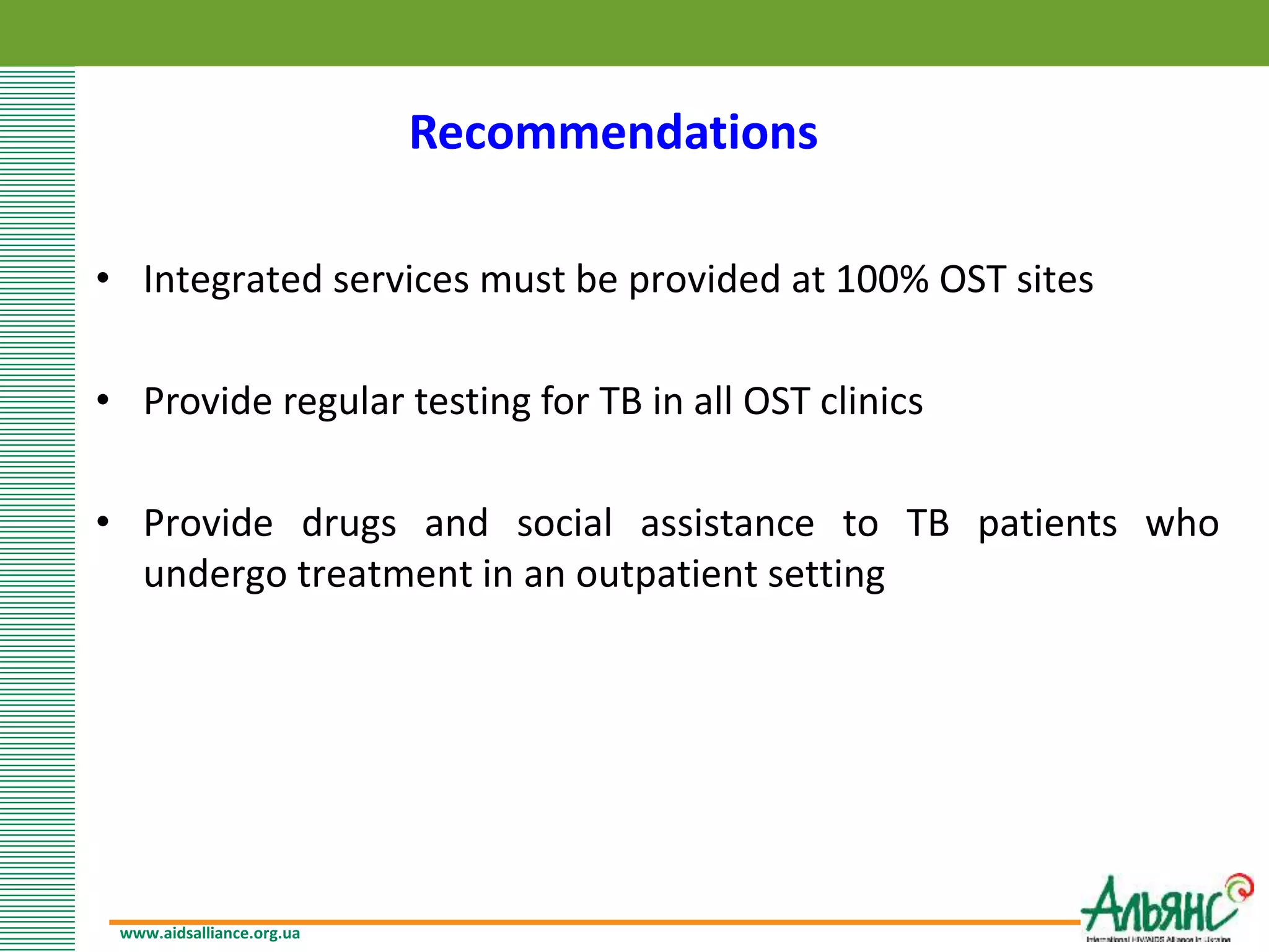 Opioid Substitution Therapy (OST) and TB/MDR integration | PDF