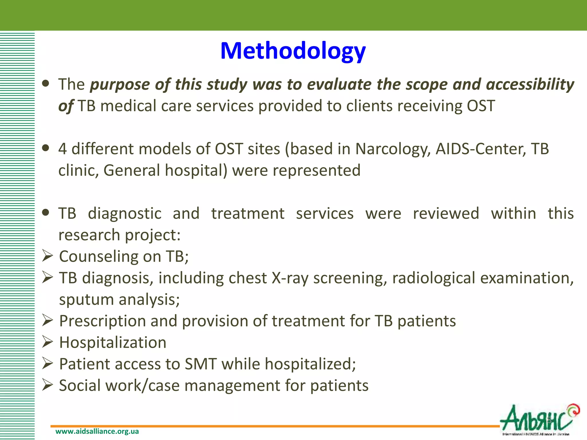 Opioid Substitution Therapy (OST) and TB/MDR integration | PDF