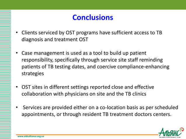 Opioid Substitution Therapy (OST) and TB/MDR integration | PDF