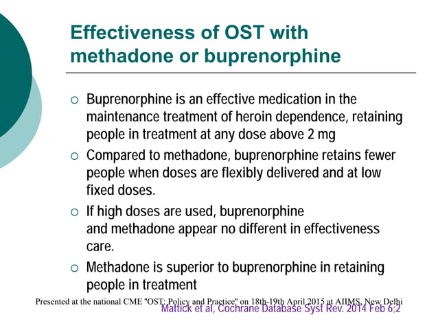 Opioid substitution therapy (ost) models of programme design and ...