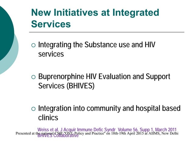 Opioid substitution therapy (ost) models of programme design and ...