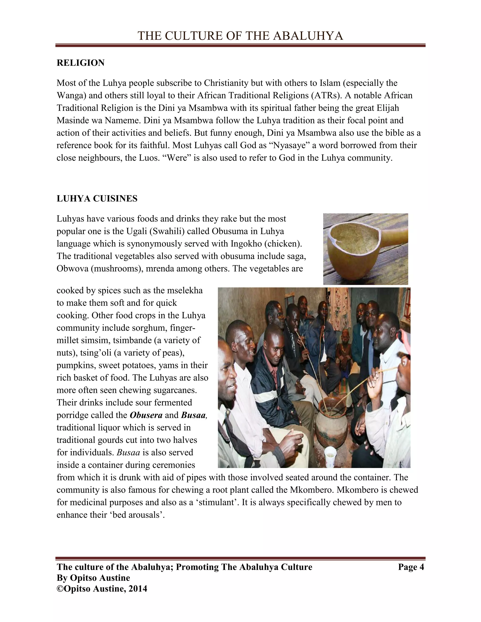 Opitso austine cat luhya culture abaluhya community | PDF | Africa ...