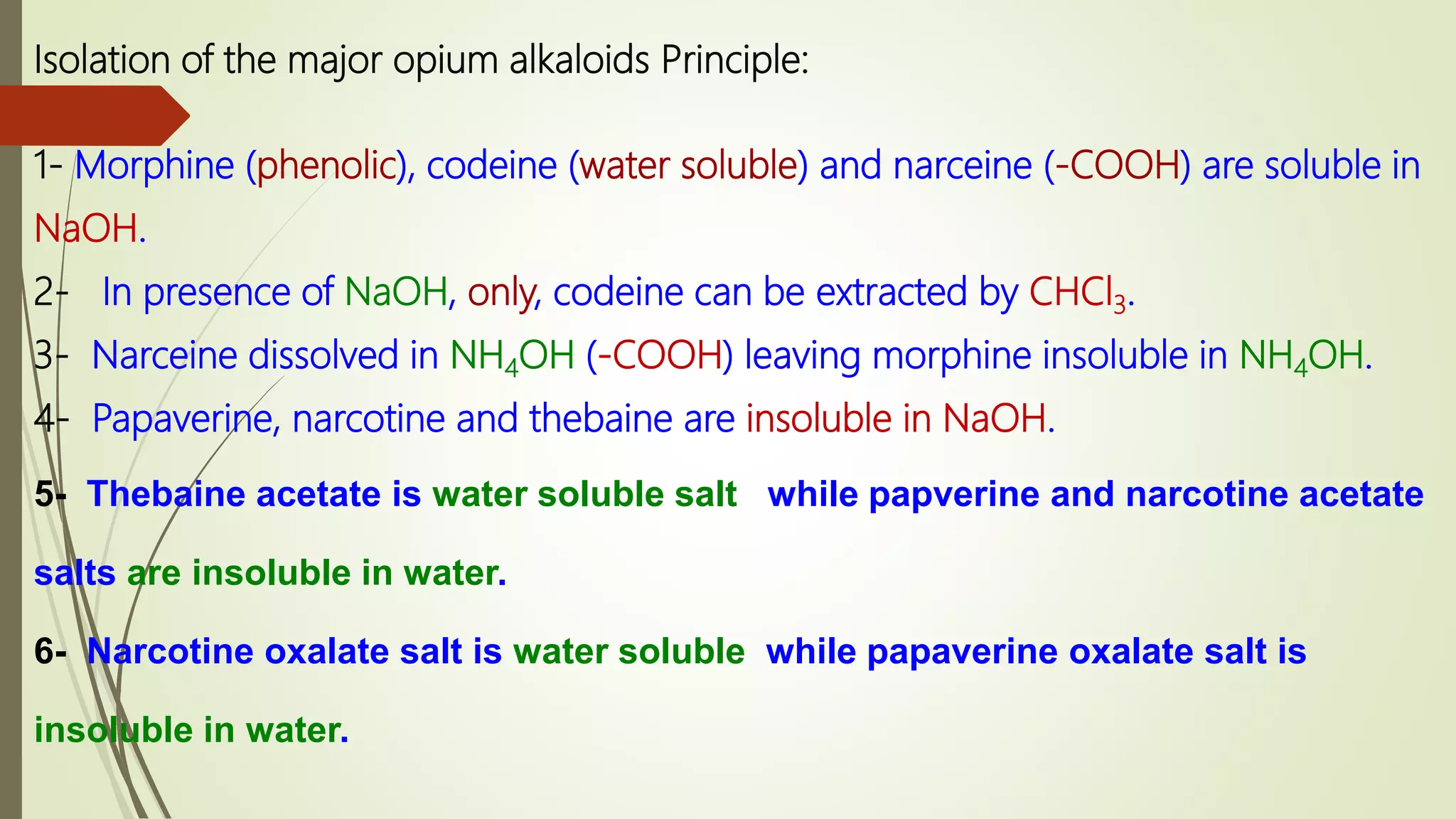 Opium alkaloids and derivatives | PPTX