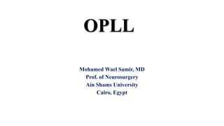 Ossified Posterior Longitudinal Ligament (OPLL) | PPTX