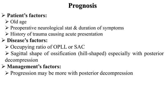 Ossified Posterior Longitudinal Ligament (OPLL) | PPTX | Bone and Joint ...