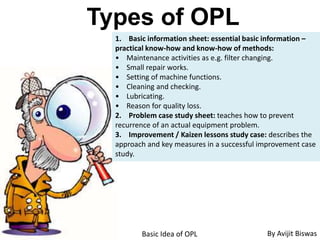 One Point Lesson (OPL) Basic presentation | PPTX