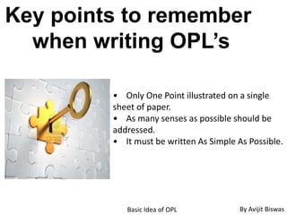 One Point Lesson (OPL) Basic presentation | PPT