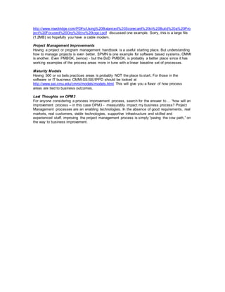 OPM3 commentary | PDF