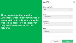OpManager training - Device discovery and classification. | PPTX