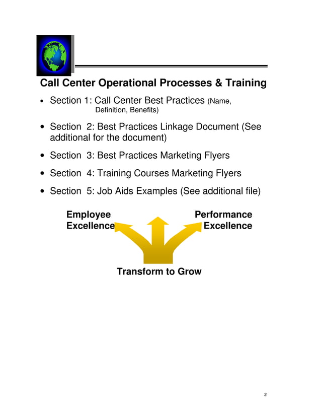Call Center Best Pratices Overview | PDF