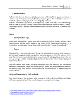 Engro foods vs Unilever foods (A comparative study) | DOCX