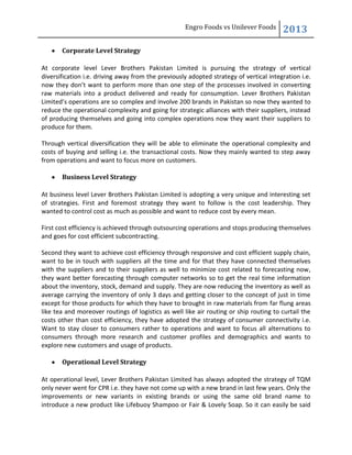 Engro foods vs Unilever foods (A comparative study) | DOCX