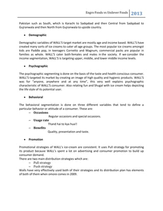 Engro foods vs Unilever foods (A comparative study) | DOCX