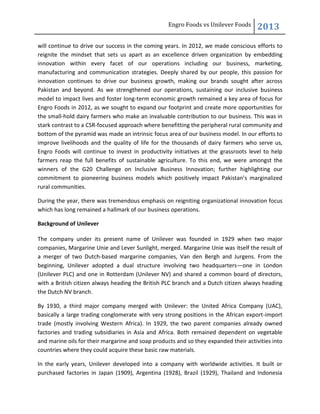 Engro foods vs Unilever foods (A comparative study) | DOCX