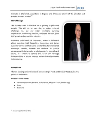 Engro foods vs Unilever foods (A comparative study) | DOCX