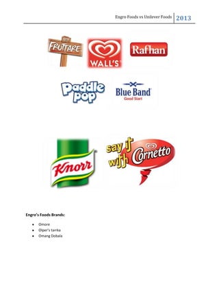 Engro foods vs Unilever foods (A comparative study) | DOCX