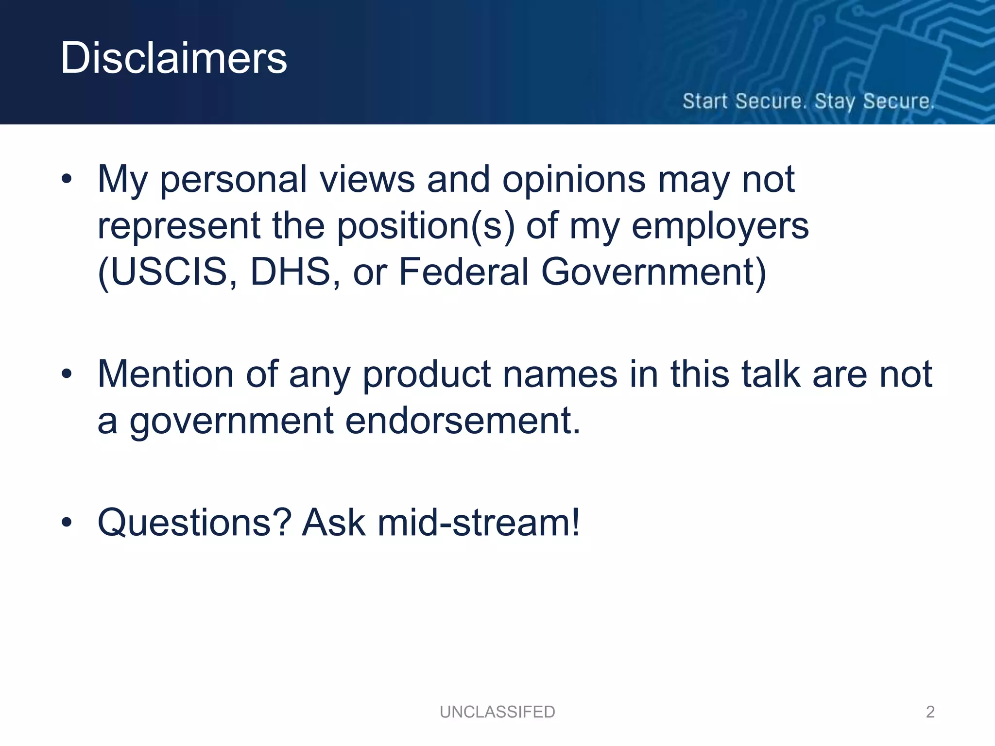 2018 OPM Cybersecurity Career Day - Protect & Defend | PPT