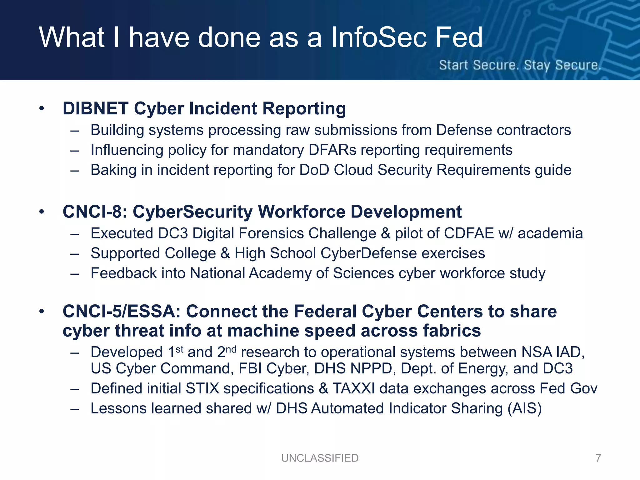 2018 OPM Cybersecurity Career Day - Protect & Defend | PPT