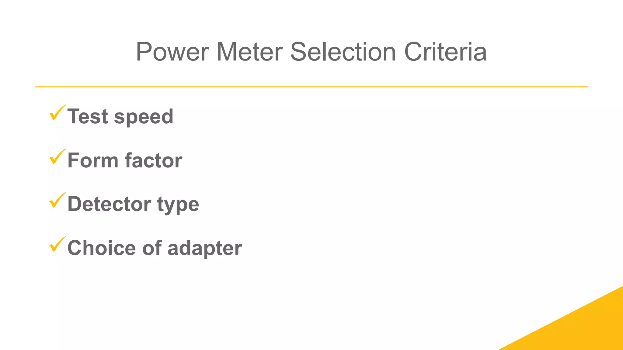 Optical Power Meter Selection Guidelines | PDF